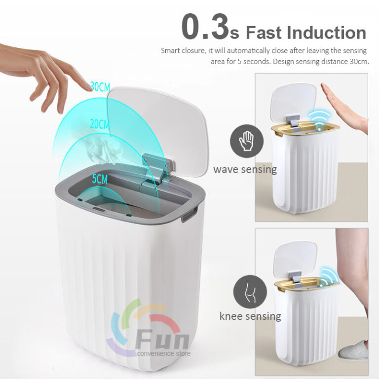 Smart Trash Can With Lid For Bedroom And Living Room Kitchen Storage ...